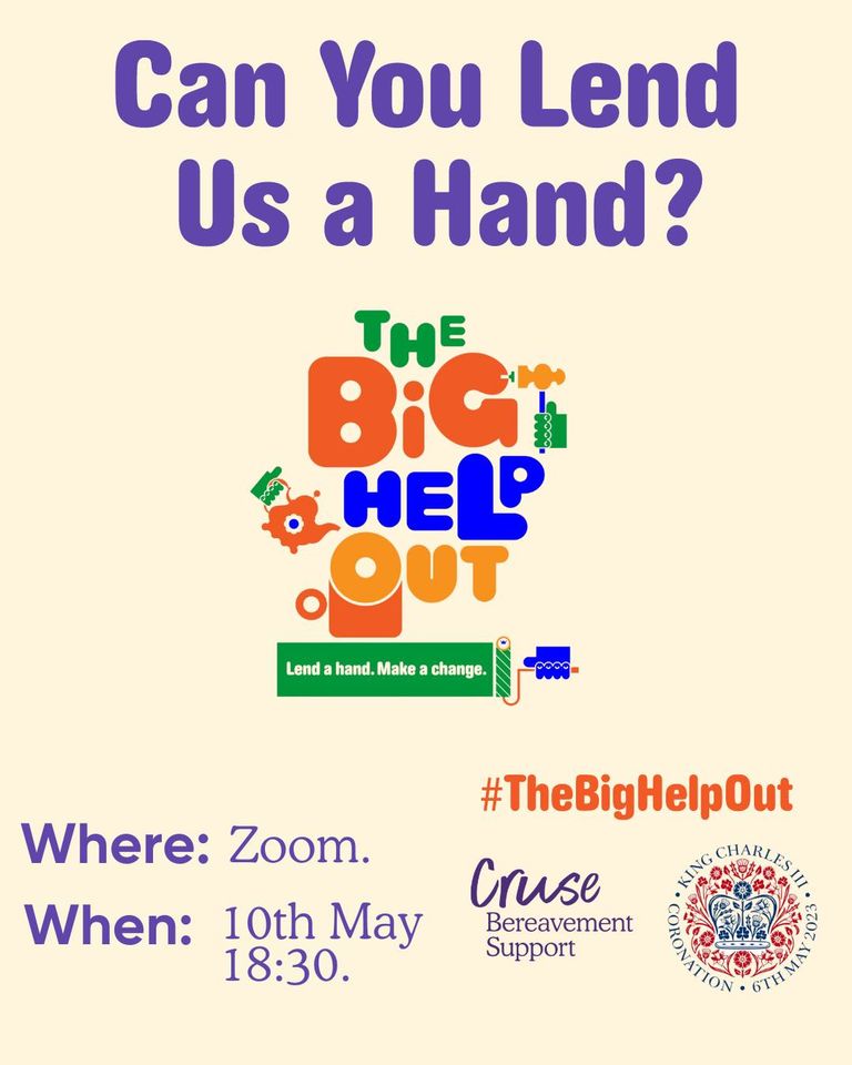 Join our Big Help Out open evening - Cruse Bereavement Support